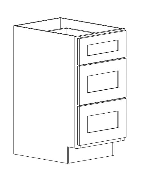 White Shaker Base 3 Drawer Stack 12" – OBX - Crazy Good Cabinets